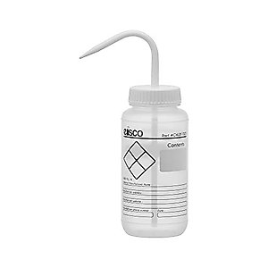 EISCO Chemical Wash Bottle, Blank Labels, 500ml - Wide Mouth, Self Venting, Low Density Polyethylene - Performance Plastics Labs