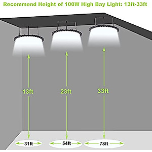 Sararoom 10Packs 100W 110V UFO LED High Bay Light, LED Warehouse Light 10000 Lumen 6500K Daylight White LED Shop Light Commercial Bay Lighting for Factory Garage Workshop