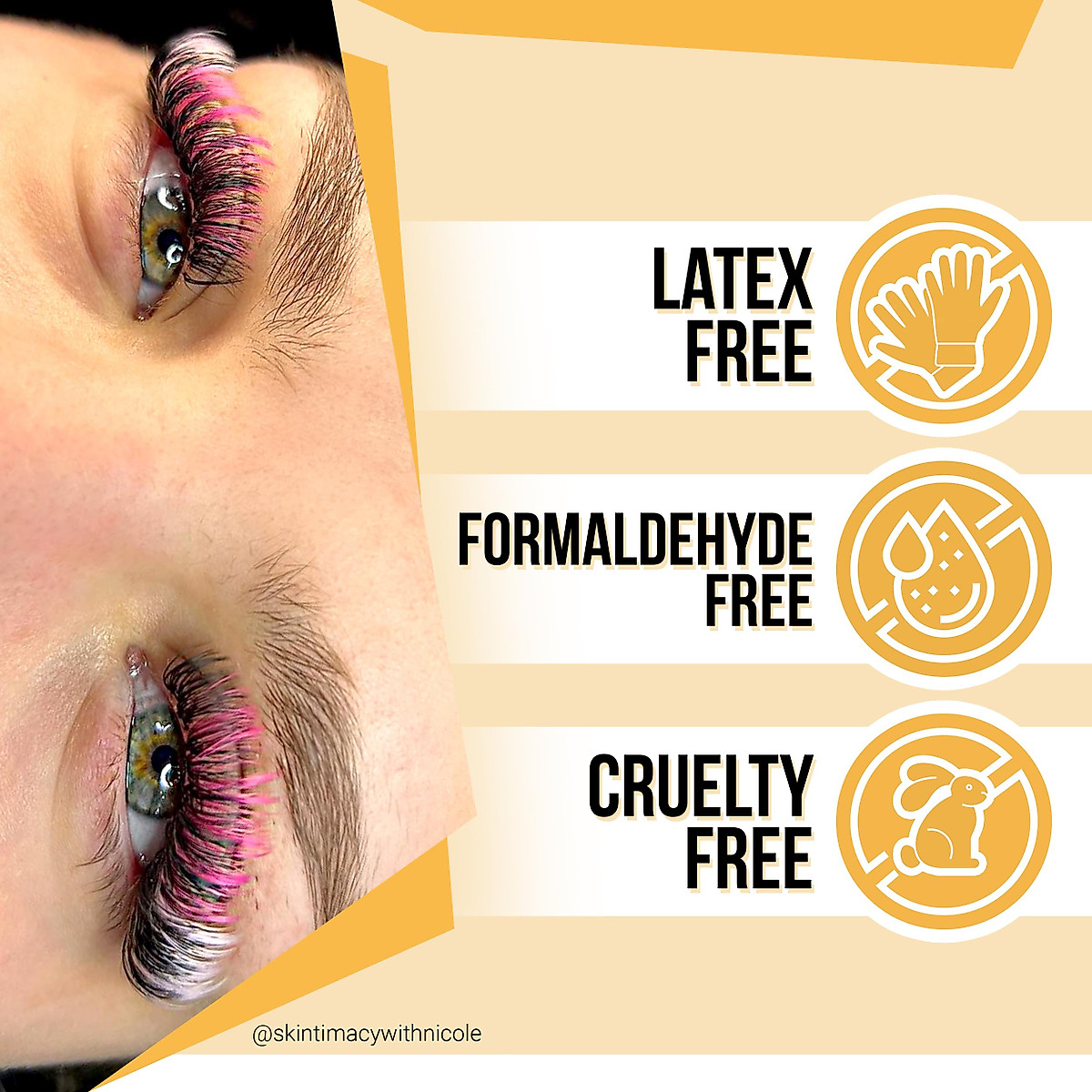 Forabeli Diamond Clear Lash Extension Glue - 2-3 Sec Dry, 6 Week Retention, Flawless Color Blending, Transparent Adhesive for Colored Eyelash