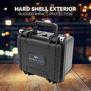 CASEMATIX Graded Card Case Fits 40 BGS PSA Slab Sleeves Graded Sports Trading Cards or 150 Top Loader Cards, IPX7 Waterproof Graded Sports Card Case and Trading Card Box With Dividers