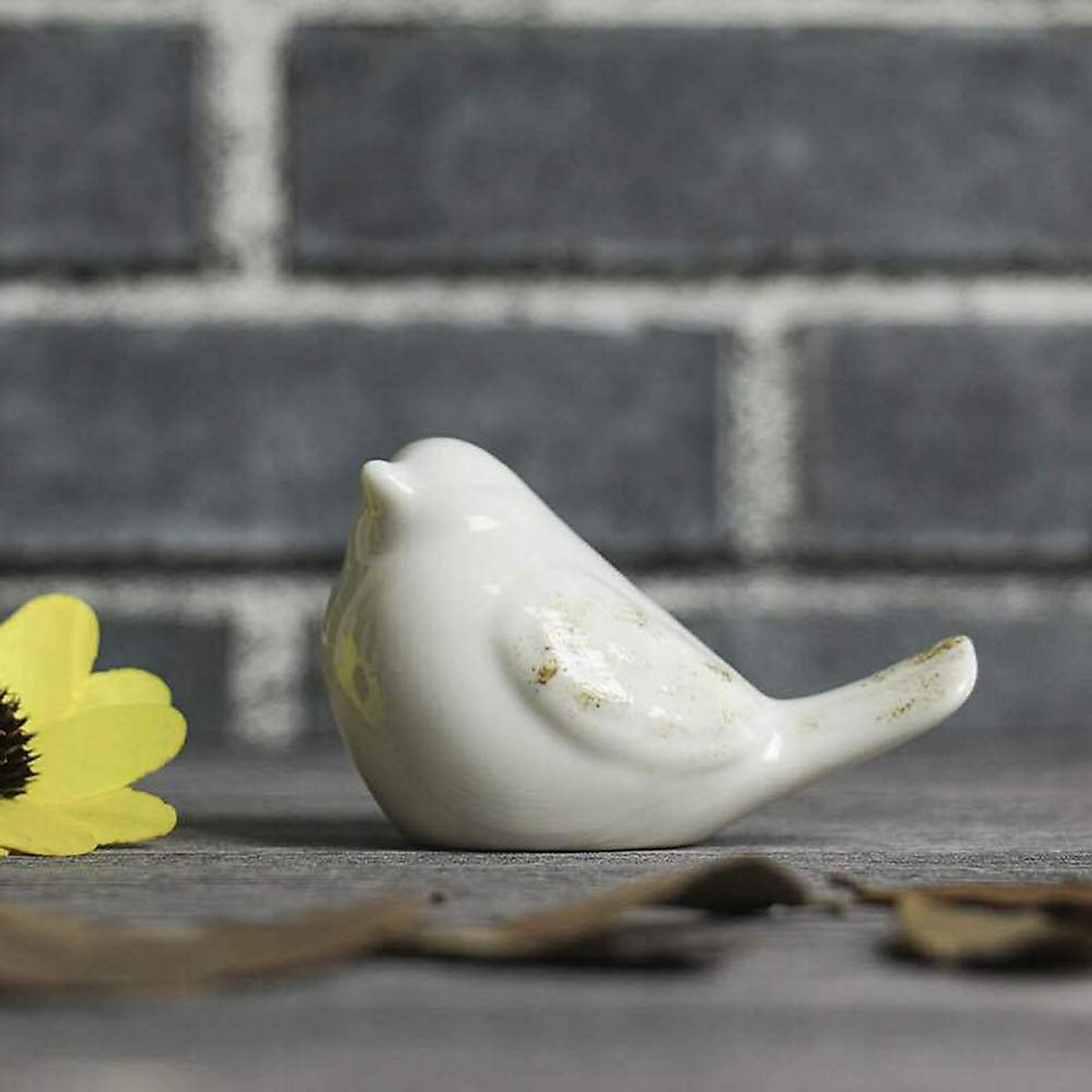 SENTOP, 2pcs Ceramic Bird Figurines,Modern Minimalist Animal Ornament Home Decor Mini Bird Figurine Gift for Garden Desktop Display Decor