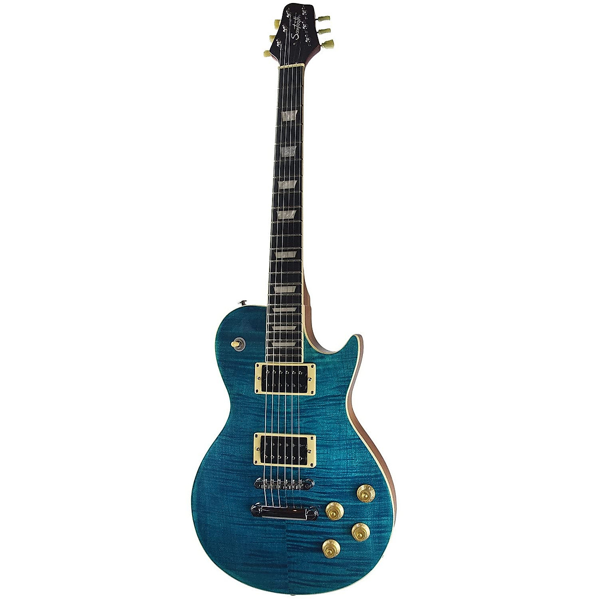 Sawtooth Heritage 60 Series Flame Maple Top Electric Guitar, Cali Blue Flame