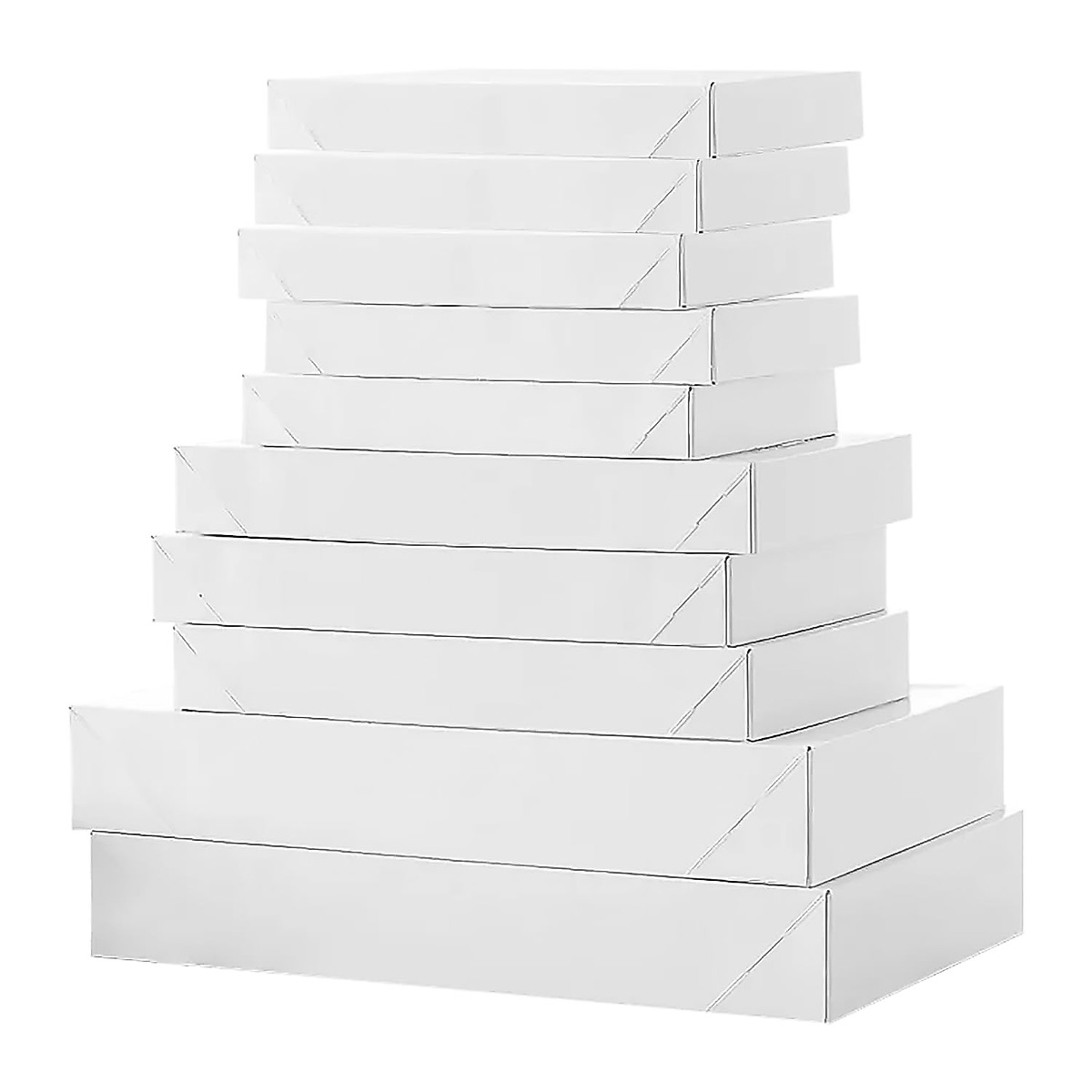 White Gift Box - 10 Pack Assortment - Great For All Occasions: Birthdays, Holidays, Graduations and Special Occasions, Assorted 2 Robe Gift Boxes, 3 Shirt Gift Boxes and 5 Lingerie Gift Boxes by ALEF