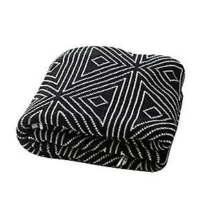BuccaN Gray Knitted Leisure Small Wool Blanket Quilt Summer Thin Section Nap Sofa Blanket Single Cover Blanket (Color : Black and White Gray, Size : 130 * 170CM)