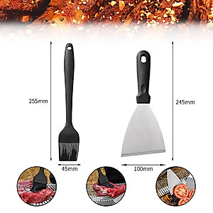 SEFAX Stainless Steel Grilling Kit, BBQ Tools Set, Grill Accessories with Storage Bag, Portable Grilling Utensil Kit, Suitable for Travel, Picnics, RVs, Camping, BBQs, Parties (Size : 14pcs)