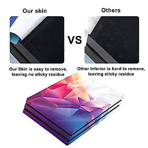 eSeeking Full Body Protective Vinyl Skin Decal For PS4 Pro Console and 2PCS PS4 Pro Controller skins Stickers Colored Triangles