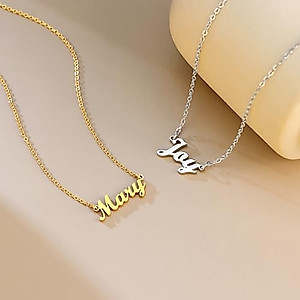 SANNYRA Mia Name Necklace Personalized 18K Real Gold Plated Customized Nameplate Necklace Jewelry Gifts for Women