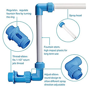 Swimming-Pool Fountain Water Sprinkler Cooler - Water Fun Sprayer for Above & In Ground Pools Decoration, Waterfall Pool Aerator Chiller for Indoor Outdoor Pool Pond Garden Temperature Circulation