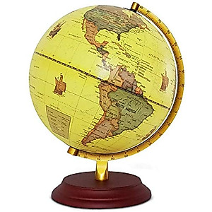 World Globe Great for Kids And Adults with Stand Desk 10 Inch Globe Educational Deluxe Blue Ocean Black Base Full Earth Geography
