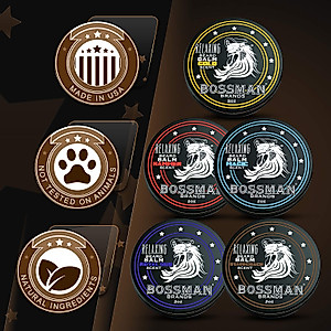 Bossman Beard Balm Variety Pack - Beard Grooming, Growth and Care Kit - Softener and Moisturizer - All 6 Scents