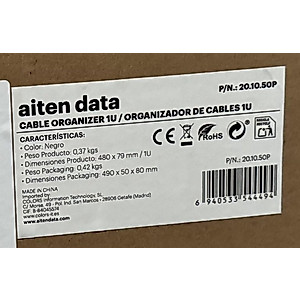 AITEN DATA Acc Wardrobe Guide 1U Plastic Wire 5 Rings Without Lid