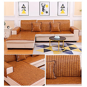 Insulation Mattress, Carbonised Mahjong Bamboo Mat, Summer Sleeping Mat for Single and Double Bed, Smooth Folding Cooler, Refreshing and Breathable Bedding,LxW-50x50cm/20x20in