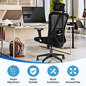 TICONN Office Chair Cylinder Replacement, 650 Lbs Weight Capacity Heavy Duty Universal Fit Gas Lift Piston with Removal Tool, ANSI Certified (4-3/4" (120mm))