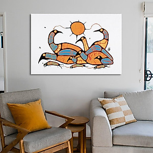 Loon Family by Norval Morrisseau Prints Poster Wall Art Picture Painting Poster Canvas Print Posters Artworks Bedroom Living Room Decor 12x18inch(30x45cm)