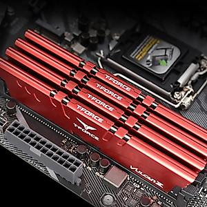 TEAMGROUP T-Force Vulcan Z DDR4 16GB Kit (2x8GB) 3200MHz (PC4-25600) CL16 Desktop Memory Module Ram Red TLZRD416G3200HC16FDC01