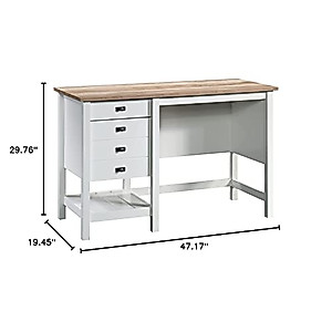 Sauder Cottage Road Pedestal Desk, Soft White Finish