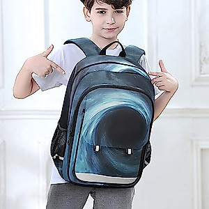 Glaphy Universe Space Black Hole Backpack School Bag Lightweight Laptop Backpack Students Travel Daypack with Reflective Stripes