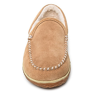 Minnetonka Mens Tilden Moccasin Slippers, Cinnamon, Size 11