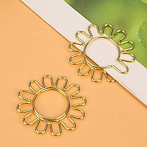 10pcs Sunflower Shape Paper Clips, Bookmark Marking Document Organizing Clip Stationery Supplies for Many Paper Sheets Metal Material