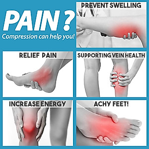 BLUEENJOY Copper Compression Socks for Women & Men (6 pairs) - Best Support for Nurses, Running, Hiking, Recovery