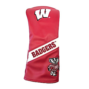 NCAA Wisconsin Badgers Leatherette Wood Driver Cover, Red