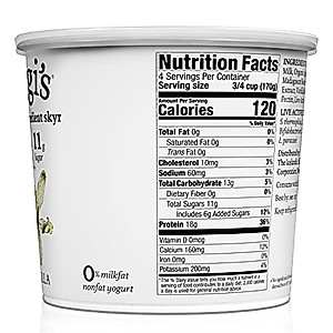 siggi’s Icelandic Strained Nonfat Yogurt, Vanilla, 24 oz. – Thick, Protein-Rich Yogurt Snack