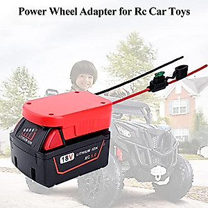 ELEFLY 2 Pack Power Wheels Battery Adapter Compatible with Milwaukee M18 Battery with Fuses & Wire Terminals, Power Adapter Connector for DIY RC Car Toys and Robotics