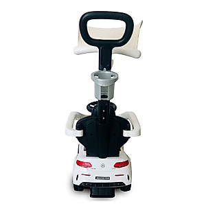 Best Ride On Cars Mercedes C63 (Officially Licensed), 3 in 1 Push Car for Kids with Cup Holder, White, Large