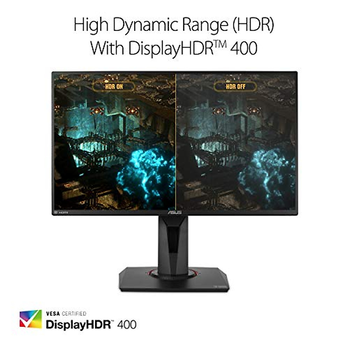 ASUS TUF Gaming VG259QM 24.5” Monitor, 1080P Full HD (1920 x 1080), Fast IPS, 280Hz, G-SYNC Compatible, Extreme Low Motion Blur Sync,1ms, DisplayHDR 400, Eye Care, DisplayPort HDMI BLACK