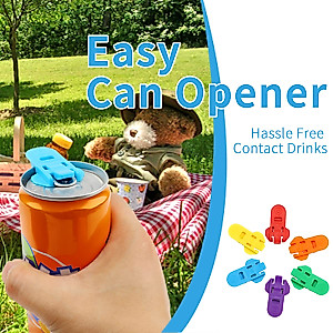 Easy Can Opener, 6-Pcs color soda beer can opener and beverage can cover protector,Premium Plastic Shields.