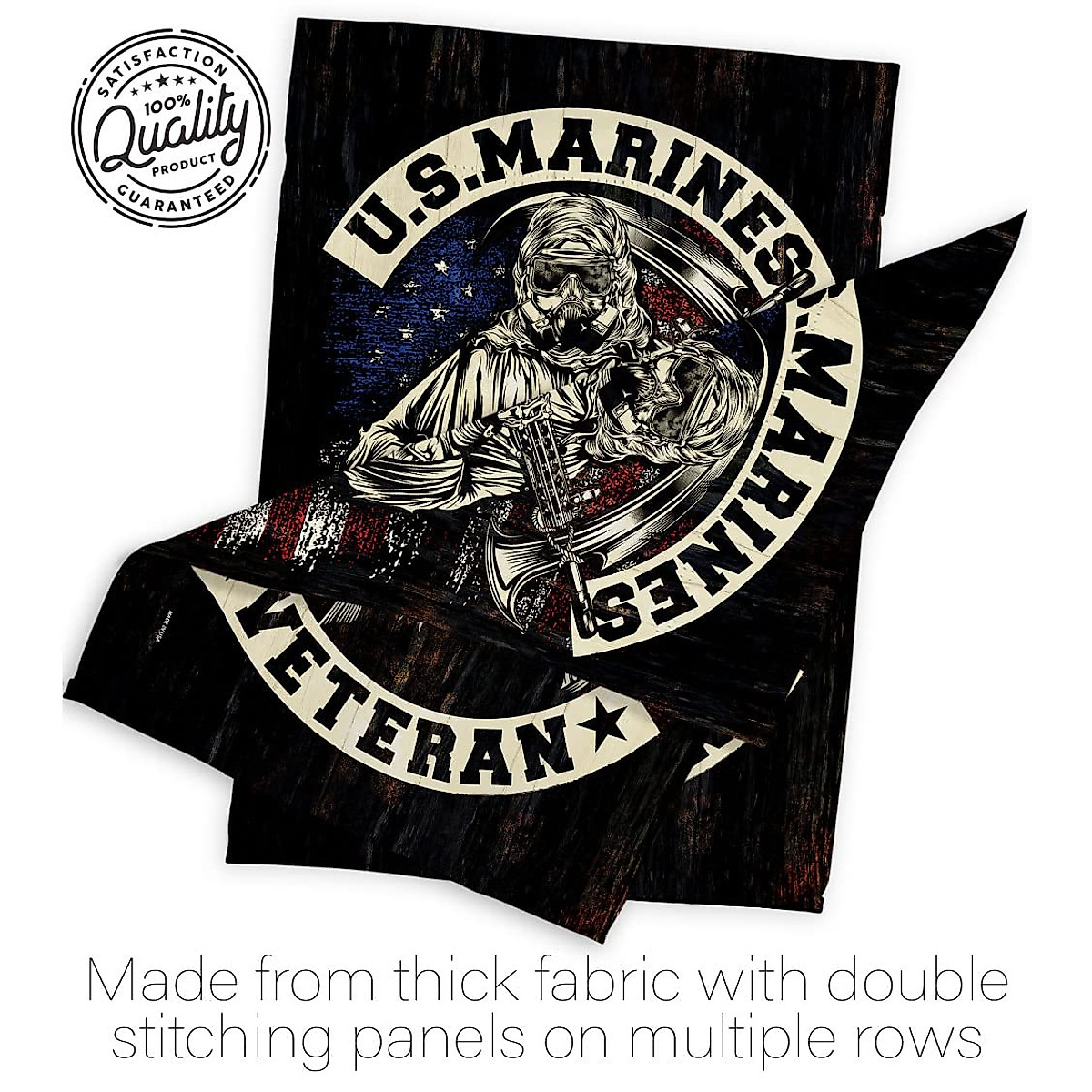 USBrotherhood Marines Veteran Garden Flag - Armed Forces Marine Corps USMC Semper Fi United State American Military Retire - House Decoration Banner Small Yard Gift Double-Sided Made in USA 13 X 18.5