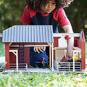 Schleich Red Barn Playset with Cows, Farmer, Tractor, and Farm Life Accessories - 27-Piece Set for Kids Ages 3+