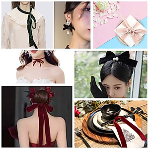 15 Yards Velvet Ribbon 1-1/2 Inch Single Face Brown Velvet Ribbon Spool Prefect for Wedding, Ribbon for Gift Wrapping, Christmas Wreath,Hair Bows Ribbon, Ribbon for Crafts