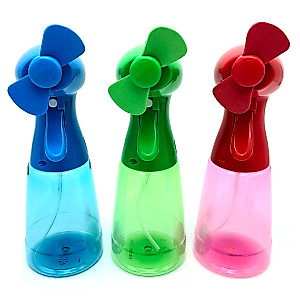 keaid Water Mistering Fan Personal Handheld Battery Powered Water Mist Spray Fans (Pack of 3)