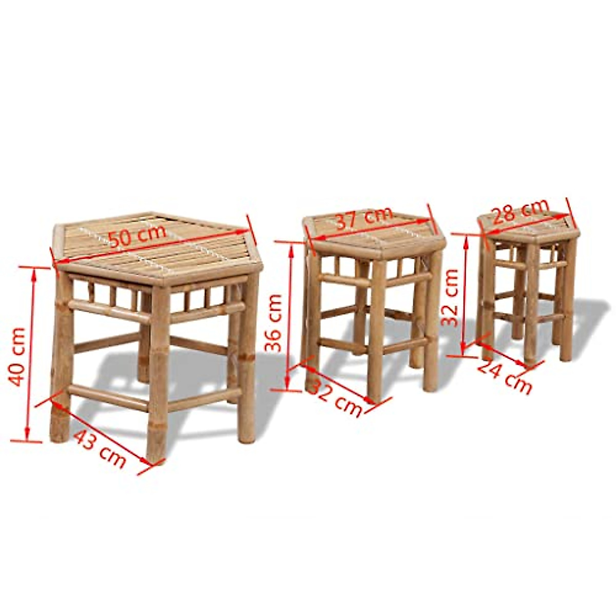 Modern Porch Furniture Lawn Chairs Outdoor Dining Chairs for Balcony. Deck. Garden. Yard Patio Stools 3 pcs Bamboo