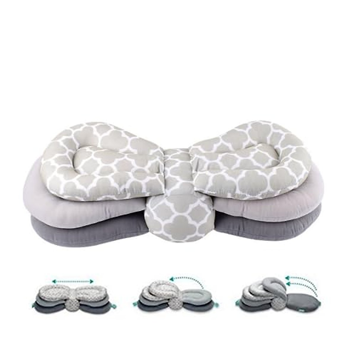 Multi-Function Breastfeeding Pillow Maternity Nursing Pillow- with Multiple Angle-Altering Layers Make Your Breastfeeding Easier, Gray