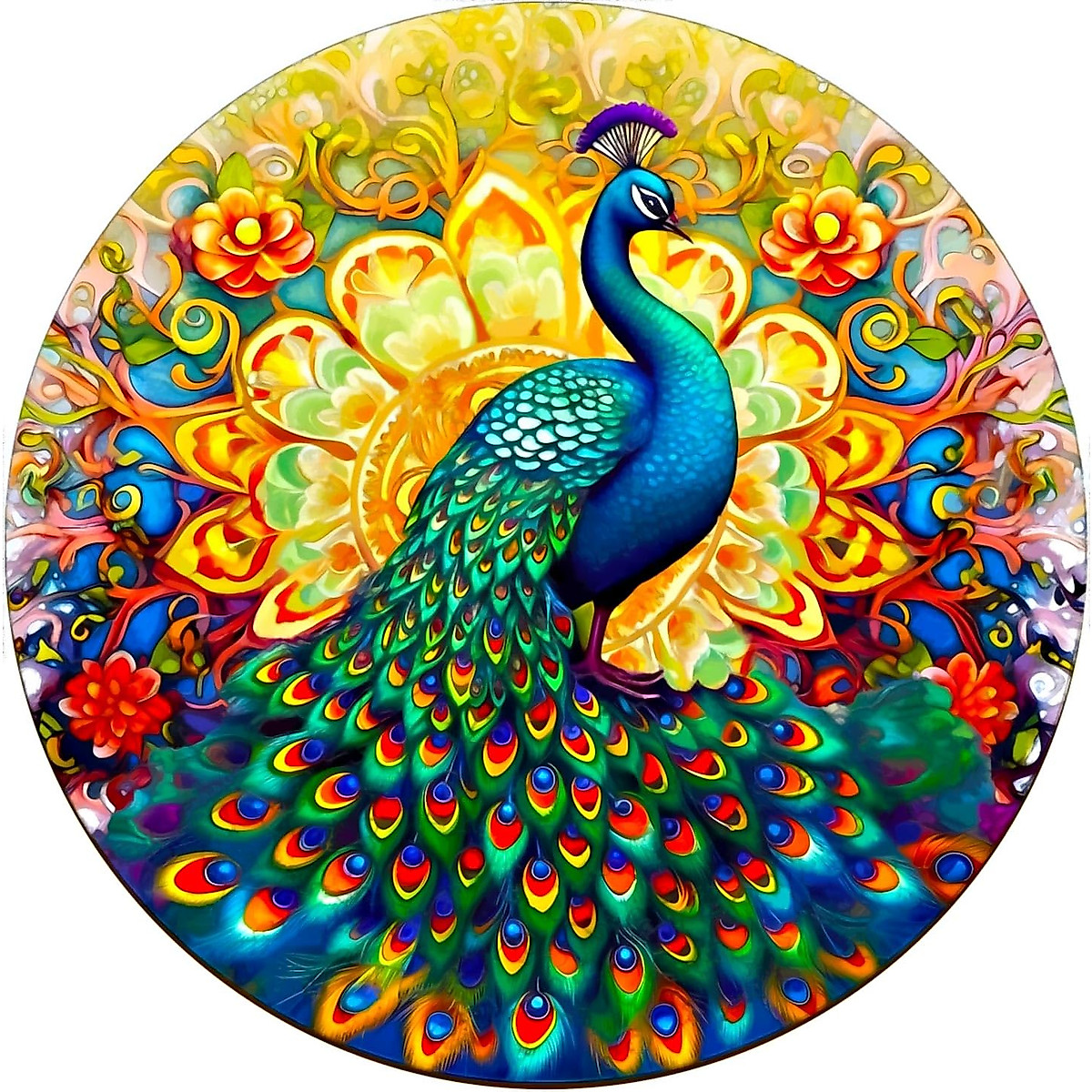 EIBEILI Diamond Painting Kits for Adults Mandala Peacock DIY 5D Diamond Art Kits for Beginners Full Drill Diamond Dots Crystal Craft Kits for Home Wall Art Bedroom Decor Gifts 11.8x11.8 inch