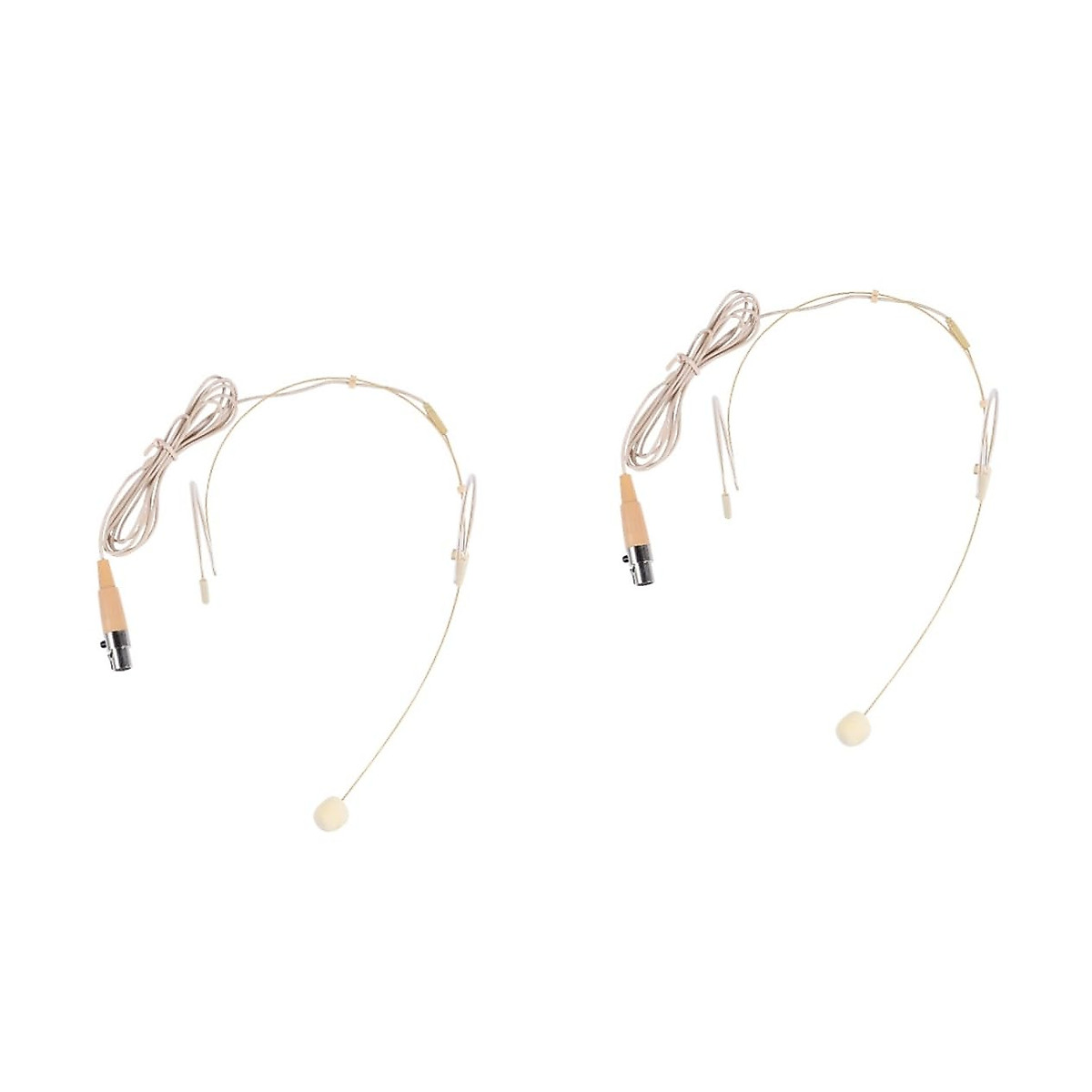 FAVOMOTO 2PCS Microphone Headset Mic, USB Headphones Microphone Discreet Headworn Earset Flexible Wired Microphone over Ear Hanging Mic Computer Speakers for Lectures Performance Theater Podcasts