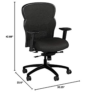 HON Wave Mesh Big and Tall Executive Chair | Knee-Tilt | Adjustable Arms | Black Fabric Seat | HVL705 Model