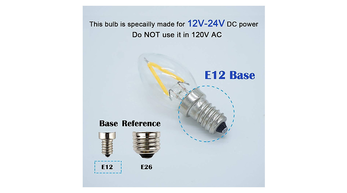 OPALRAY 12V-24V LED Candle Bulbs - Energy Efficient Light