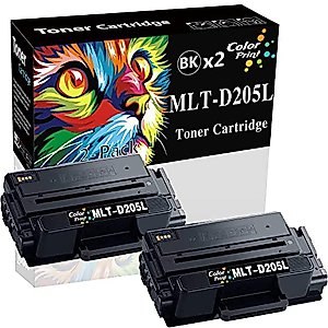 2-Pack of BlackColorPrint Compatible MLTD205L Toner Cartridge Replacement for Samsung MLT-D205L D205L 205L Work with ML-3312ND ML-3312DW ML-3712ND SCX-4835FD SCX-4835FR SCX-5339FR SCX-5739FW Printer