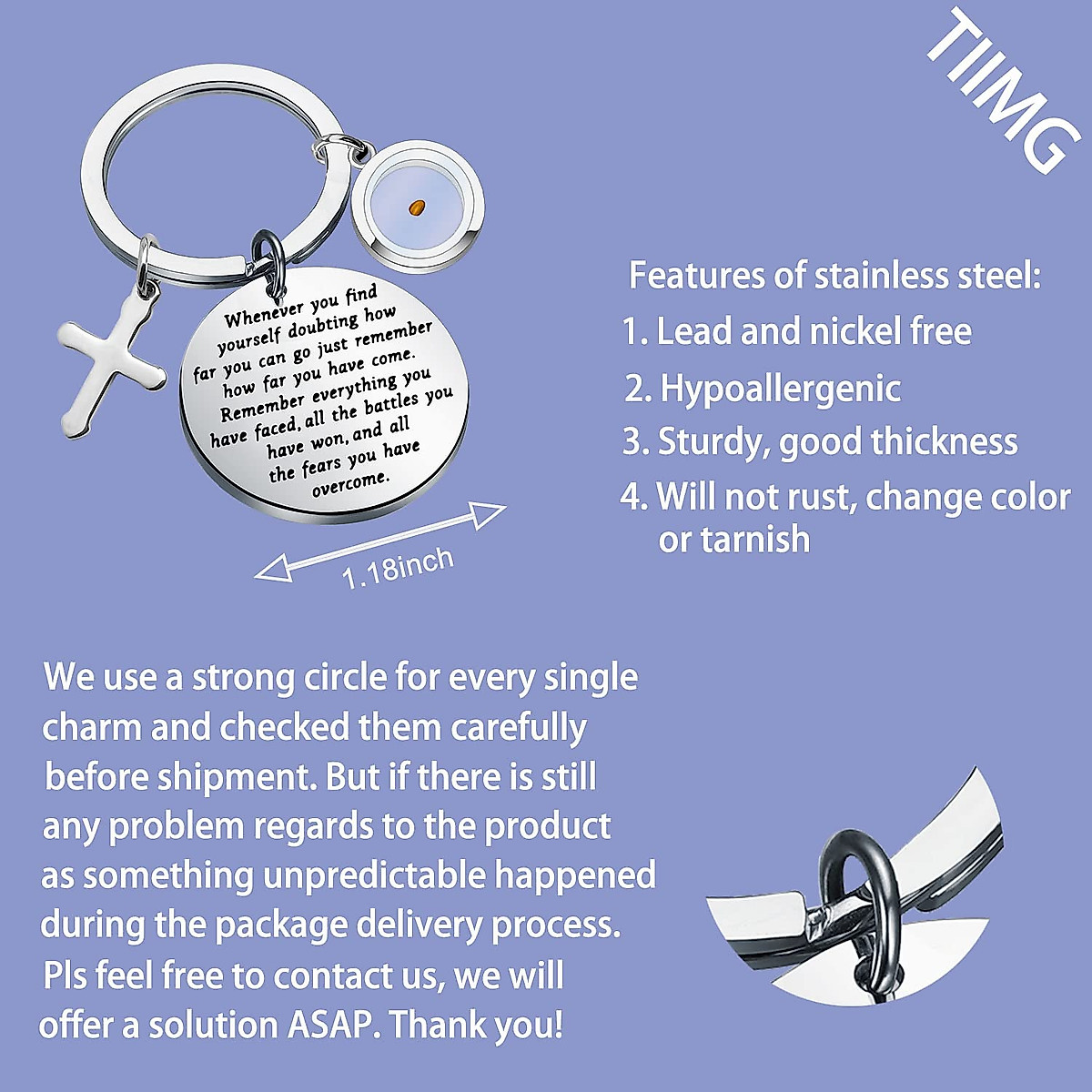 TIIMG Mustard Seed Inspirational Quote Keychain Faith Jewelry Religious Christian Gift Motivational Gift (Mustard Seeds whenever)