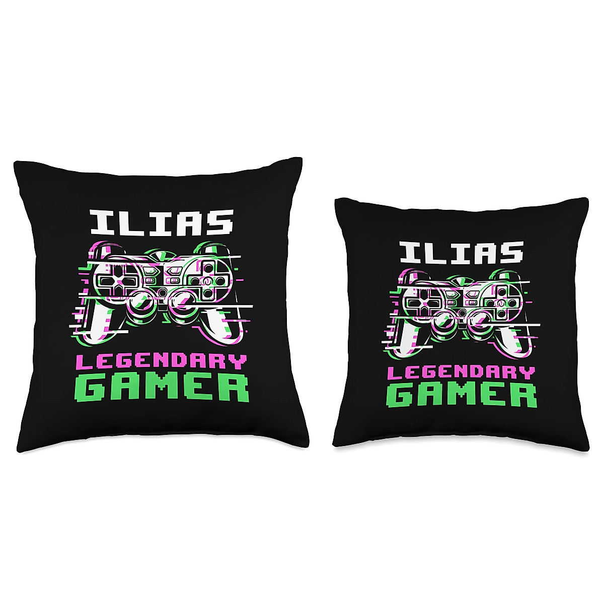 Personalized Gaming Gift Idea And Gamer Quotes Ilias-Legendary Gamer-Personalized Throw Pillow, 16x16, Multicolor