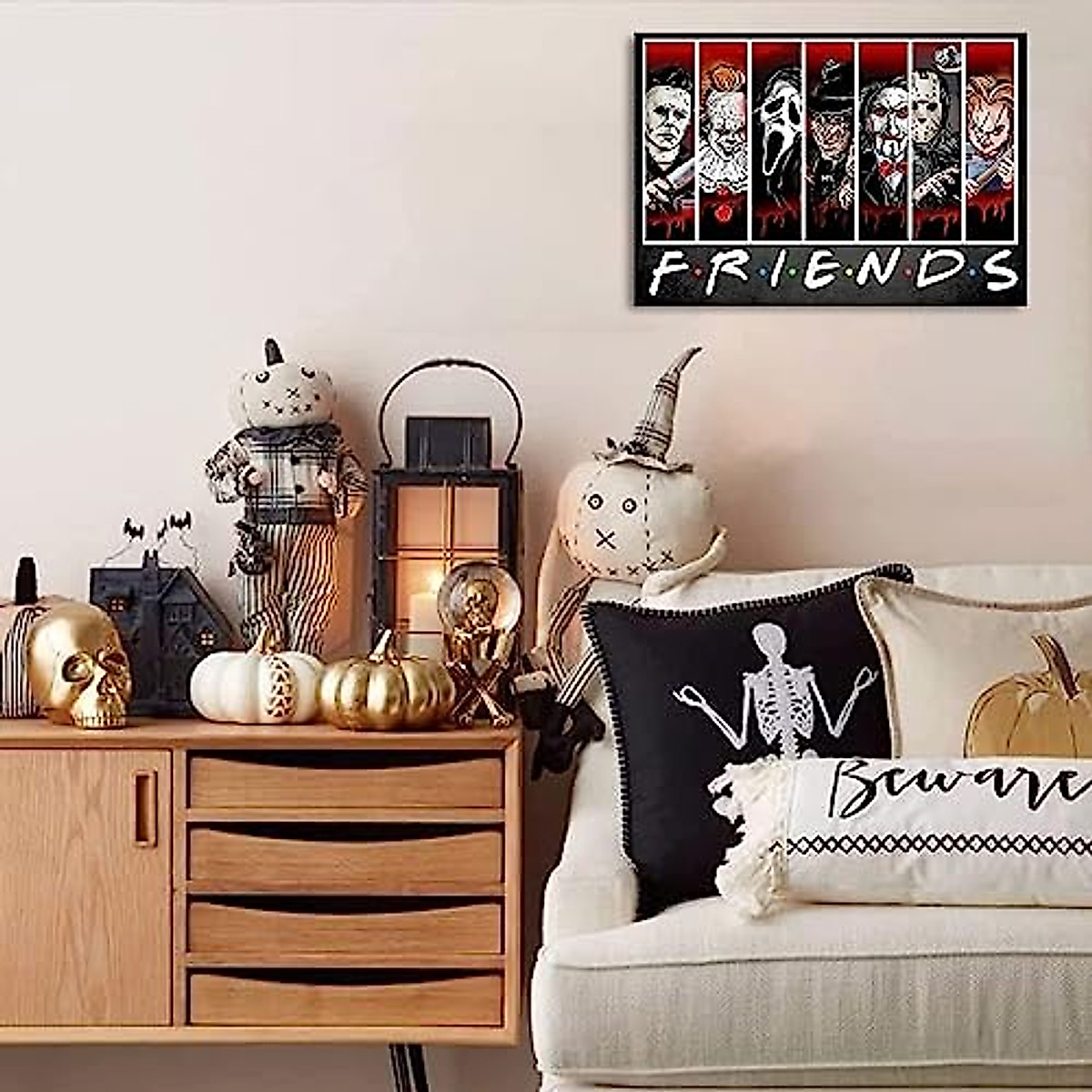 Mrnsiet 5D Diamond Painting Kits for Adults - Horror Friends Halloween Diamond Art Picture, Beginners DIY Full Drill Gem Art Crafts 14x22 Inch