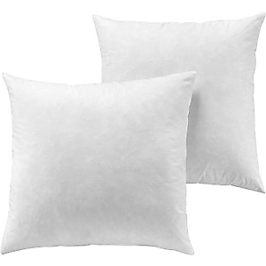 Premium 23x23 Inch Decorative Throw Pillow Inserts - (Pack of 2 White) | Goose Feathers & Duck Down Fill | 100% Cotton Cover | Plush and Breathable | 233 Threads Count
