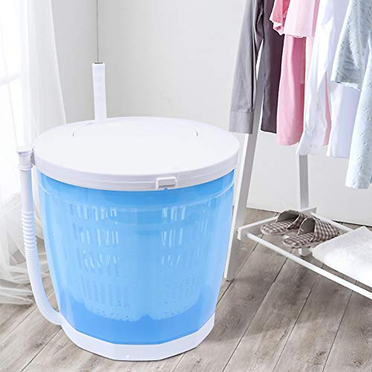2 in 1 Portable Washer Spin Dryer Washing Machine Mini Travel Outdoor，Manual Washing Machine Portable