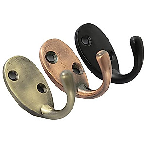 XCHTX Coat Hooks Hardware, Dual Zinc Alloy Hooks Wall Mounted Screws for Hanging Lightweight & Heavy Items Indoor&Outdoor Used,Black