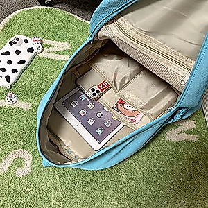 Kawaii Aesthetic Backpack School Backpack Nylon Waterproof Solid Color Backpack Teen College