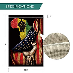 AVOIN Black Pride African American US Flag Garden Flag Vertical Double Sized, Juneteenth Independence Day Freedom Yard Outdoor Decoration 12.5 x 18 Inch