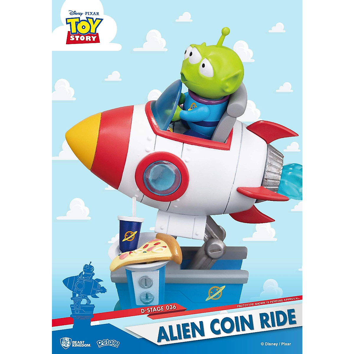 Beast Kingdom Toy Story: Alien Coin Ride Ds-036 D-Stage Series Statue, Multicolor